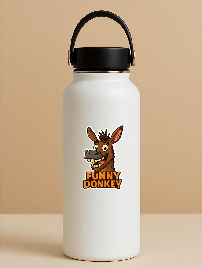 Funny Donkey Sticker Goofy Cartoon Animal Vinyl Decal - Etsy