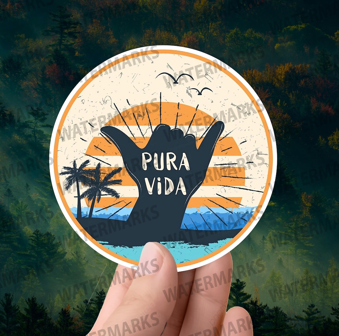 Pura Vida Sticker: Shaka Hand Vinyl Decal - Tropical Beach Vibes - Etsy