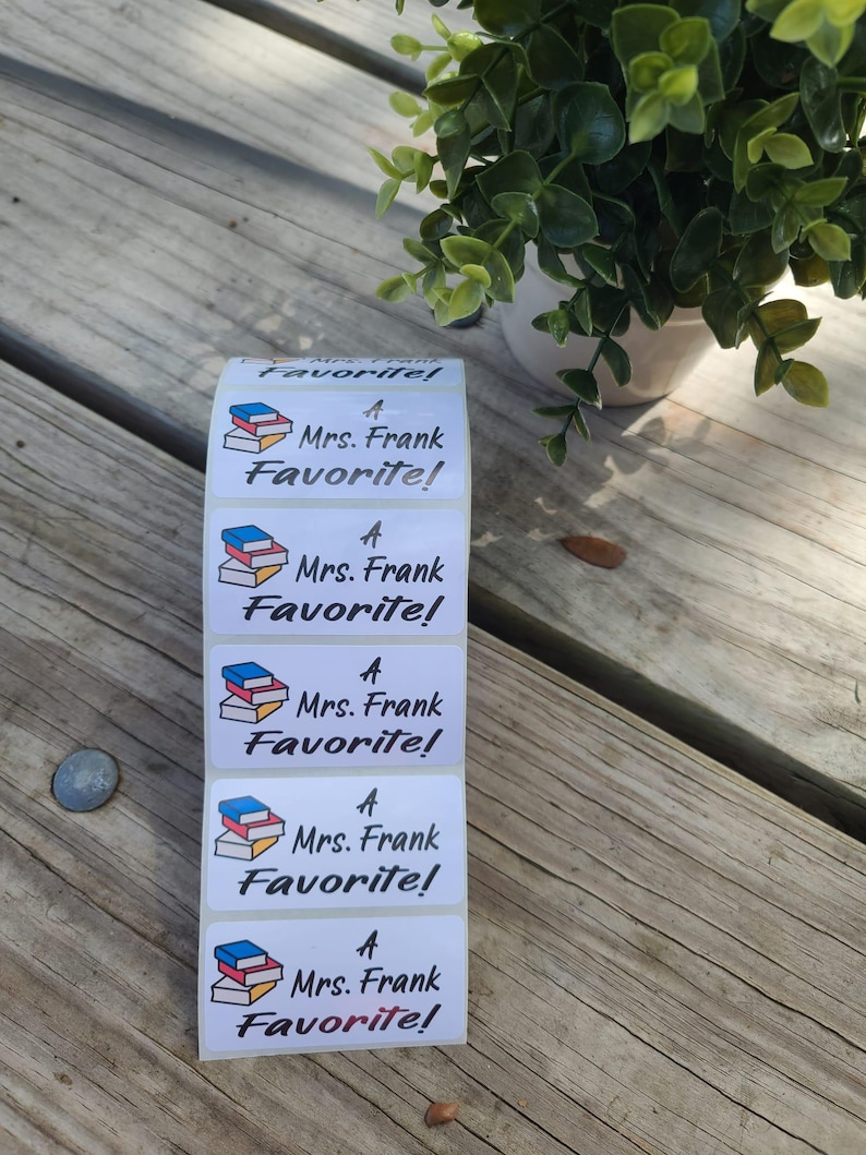 Personalized Teacher Name Labels Roll: Waterproof Book Stickers - Etsy