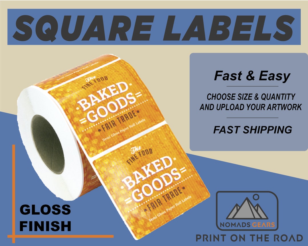 2" Square Custom Labels on Roll: Water-resistant Gloss Paper - Etsy