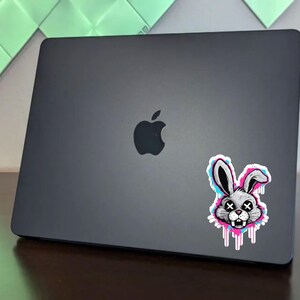 Psychedelic Graffiti Bunny Sticker Edgy Waterproof Vinyl Decal - Etsy
