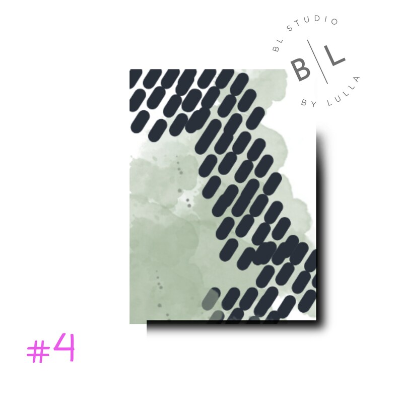 Earthy Green Abstract Wall Art - Prints, Earthy Wall Prints, Set of 5 ...