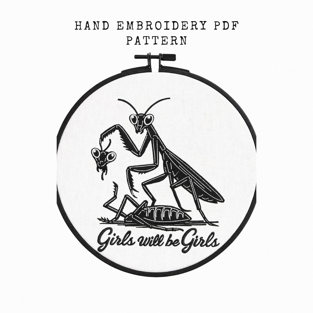 Kawaii Praying Mantis, Girls, Embroidery Pattern: Whimsical Needlework ...