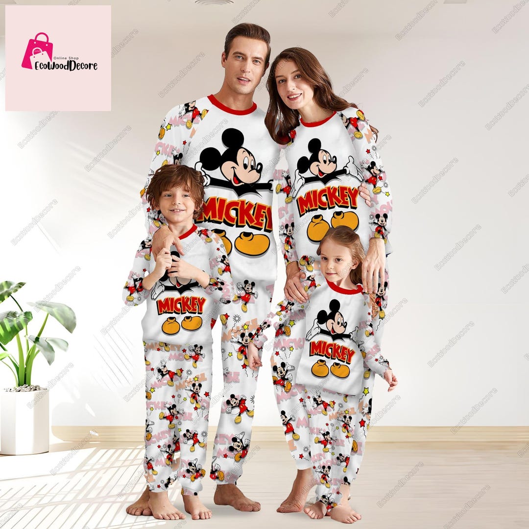 Mickey Mouse Pajamas Family, Disney Christmas Pajamas Set, Movie ...