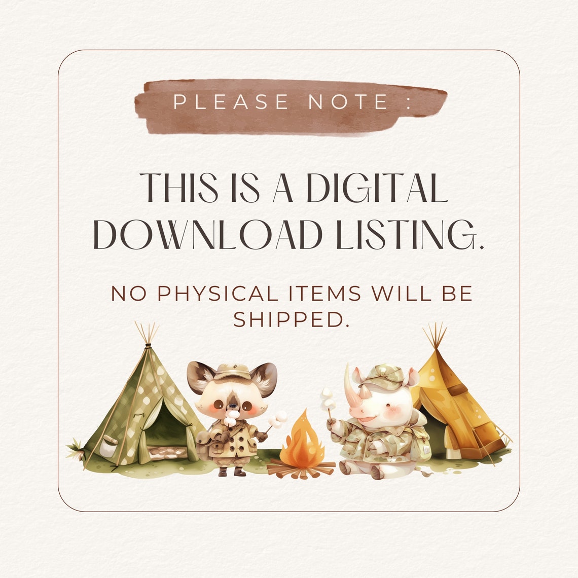 Watercolor Safari Animals Clipart, Cute Jungle Animal, Baby Shower PNG ...