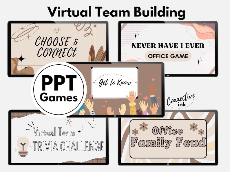 Virtual Team Building Games Bundle, Icebreaker Presentations, Digital ...