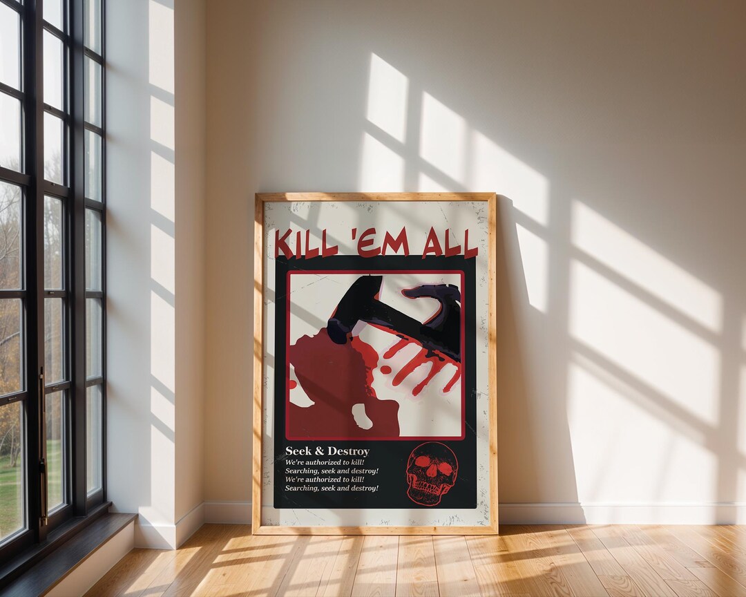 Metallica Kill 'em All Printable Wall Art: Vintage Thrash Metal Music ...