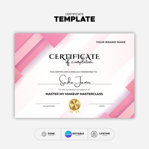 Editable Makeup Masterclass Flyer Template Training Certificate ...