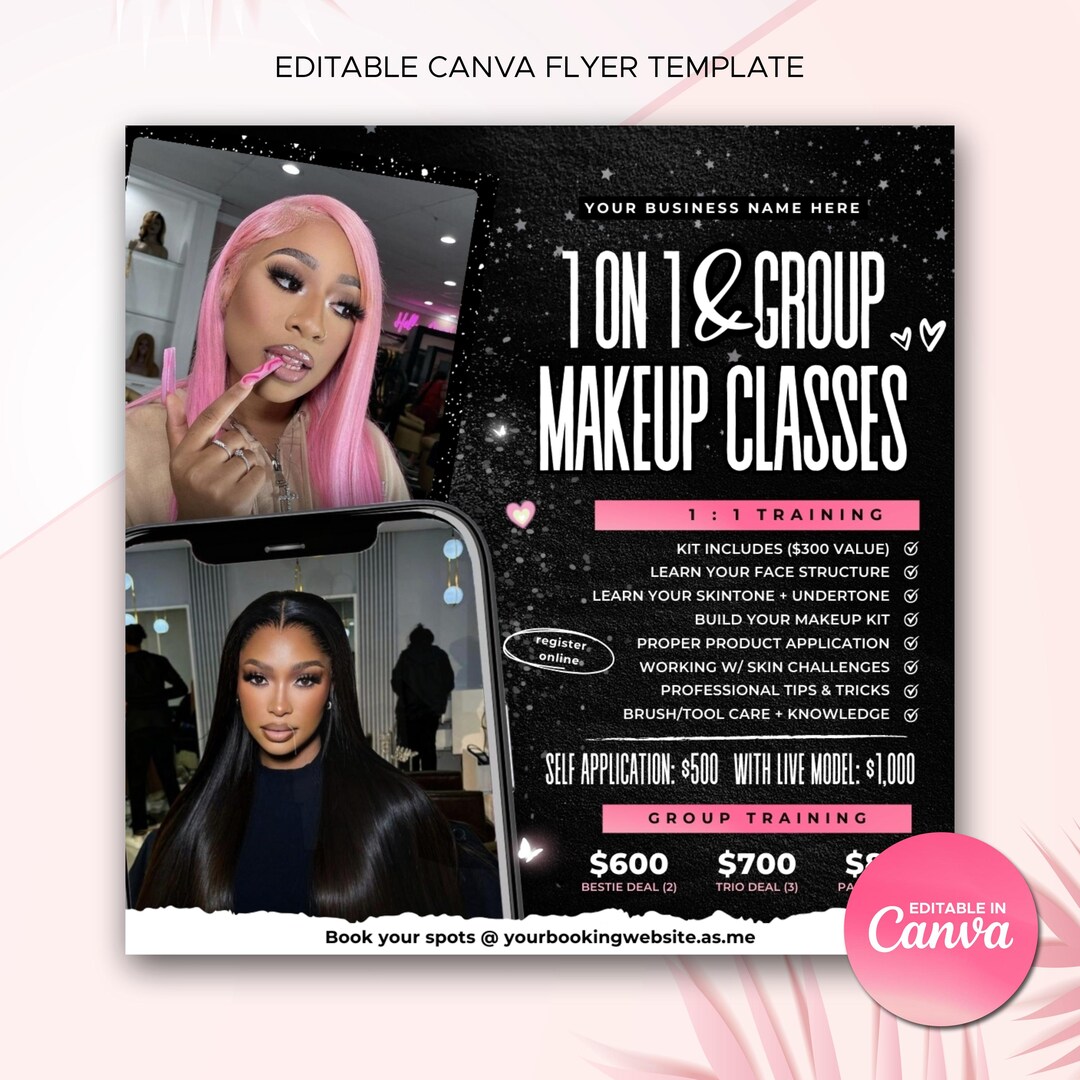 DIY Makeup Class Flyer Makeup Masterclass Flyer DIY Makeup Artist ...