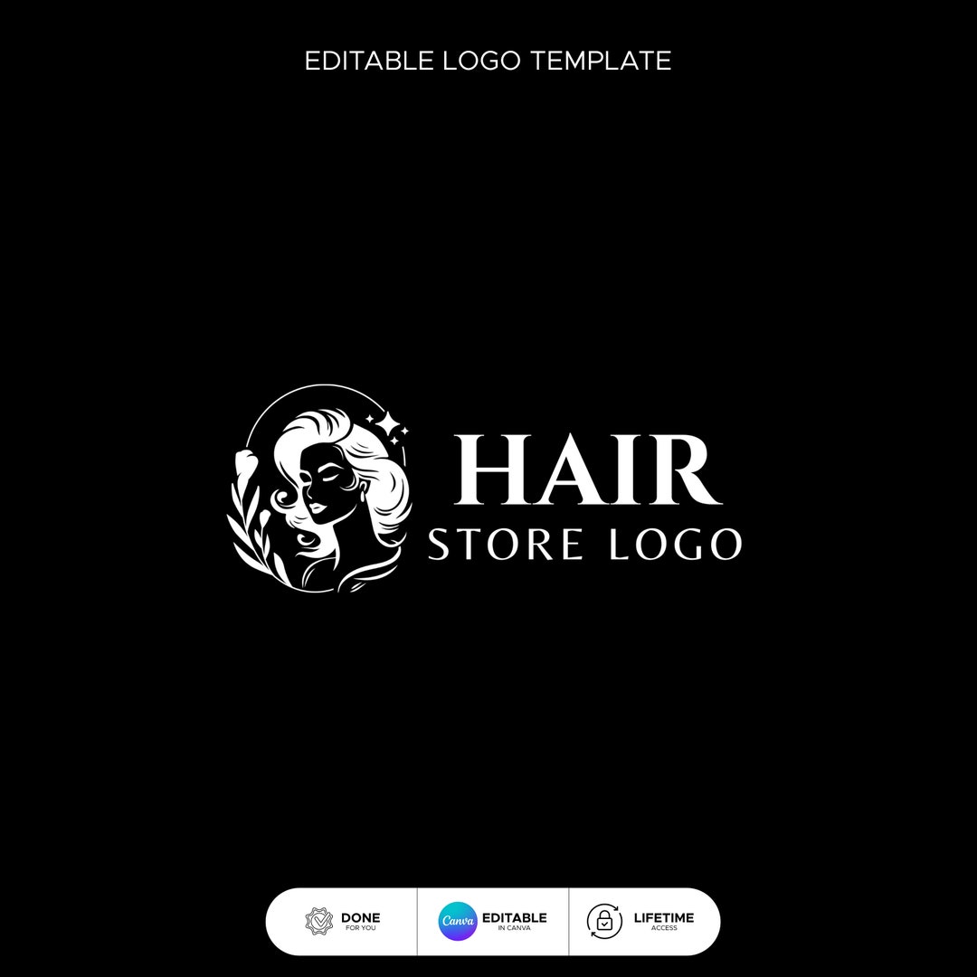 DIY Beauty Logo Hair Store Logo Template Editable Canva Logo Design DIY ...