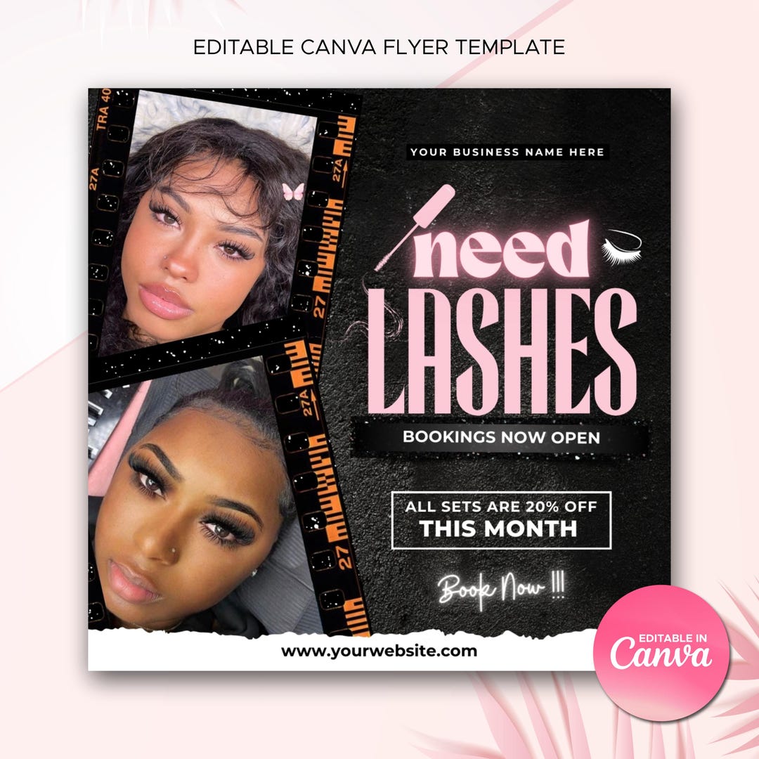 Lash Tech Flyer DIY Lash Sale Flyer Lash Booking Flyer New Lashes Flyer ...