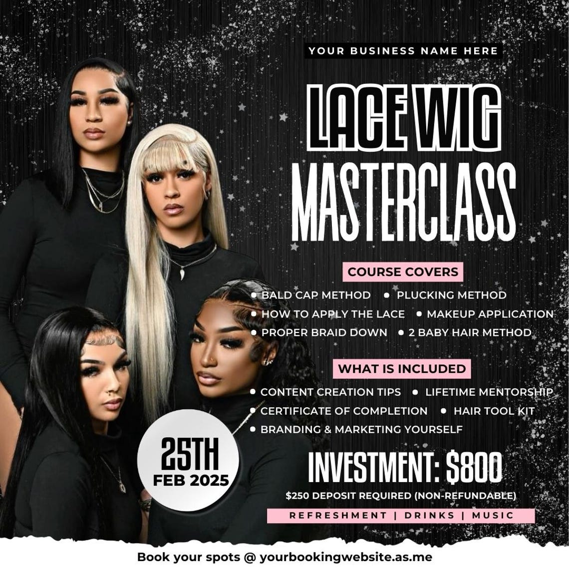 Wig Masterclass Flyer Hair Class Flyer Wig Class Flyer Lace Class Flyer ...