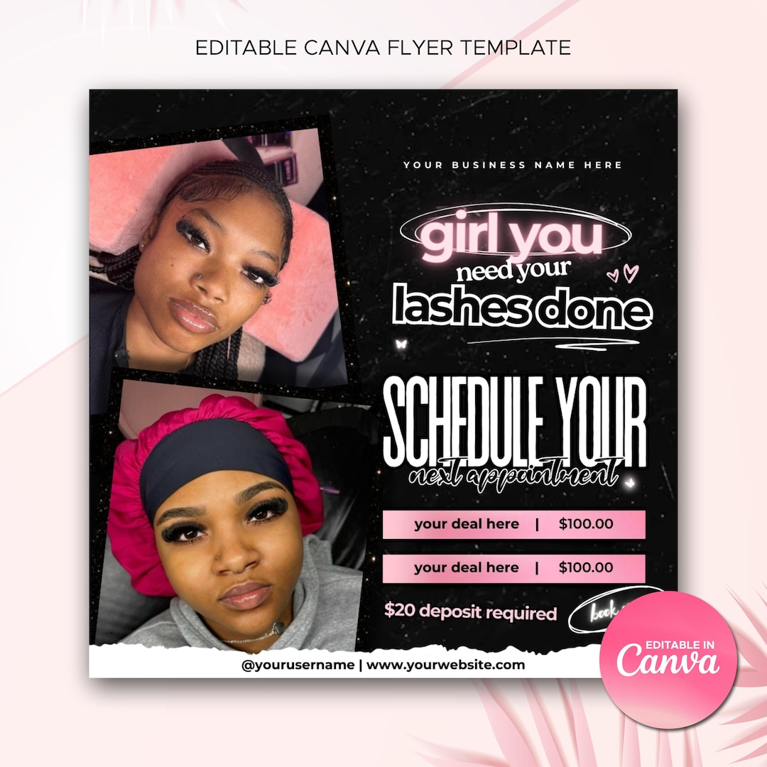 Lash Booking Flyer Lash Tech Flyer DIY Lash Flyer Lashes Flyer Lash ...