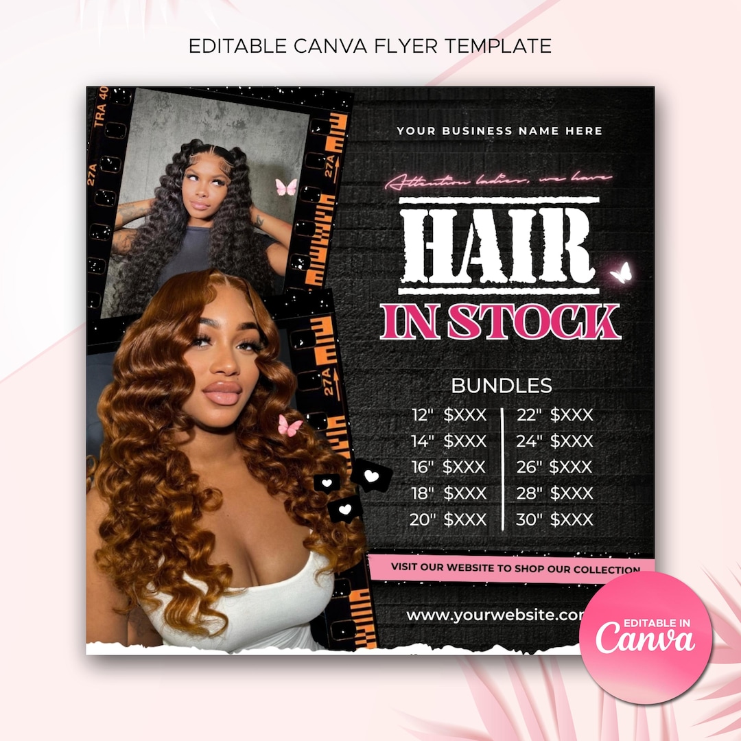 DIY Hair Sale Flyer Wig Flyer Hair Flyer Hairstylist Special Flyer DIY ...