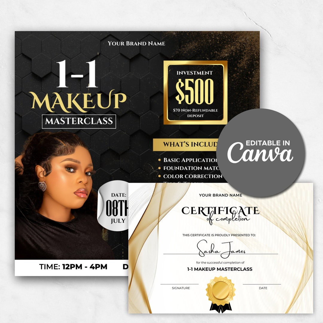 1 ON 1 Makeup Training Class Flyer Makeup Artist Masterclass Makeup ...