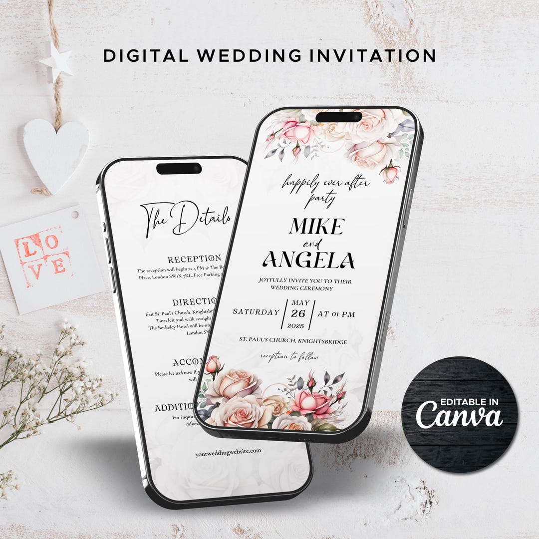 Digital Wedding Invitation Wedding Invitation Template DIY Digital ...