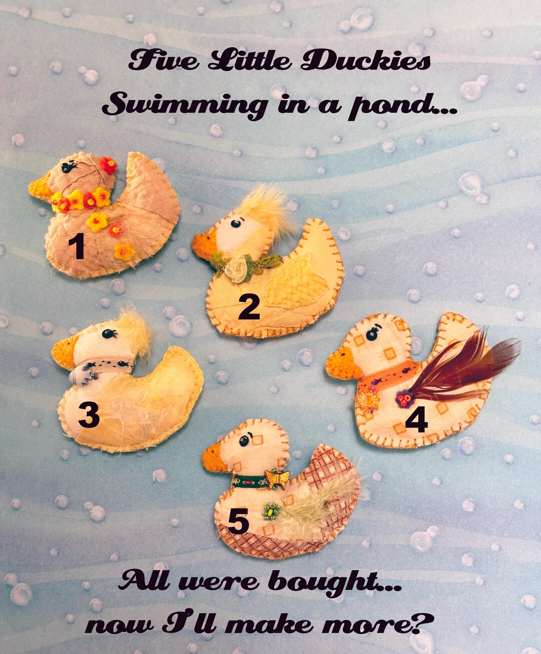 Rubber Ducky Style Mini-magnets / Felt Lucky Ducks / OOAK / Novelty ...