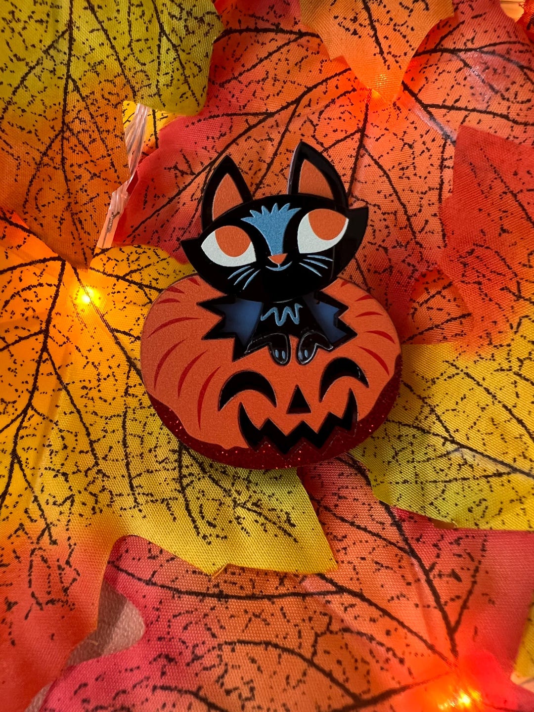 Black Cat in Jack-o-lantern Acrylic Clip - Etsy