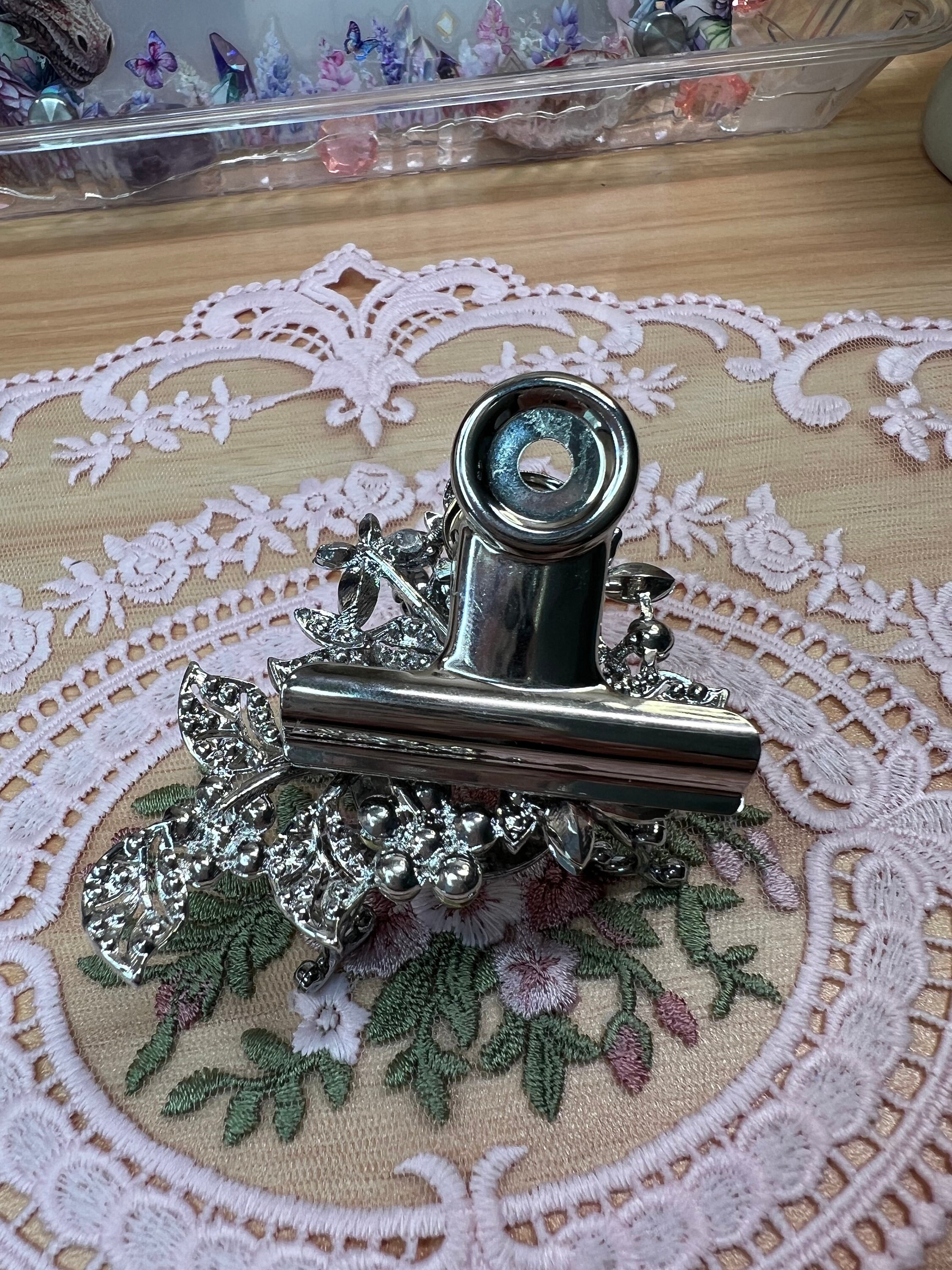 Rhinestone Flower Clip - Etsy