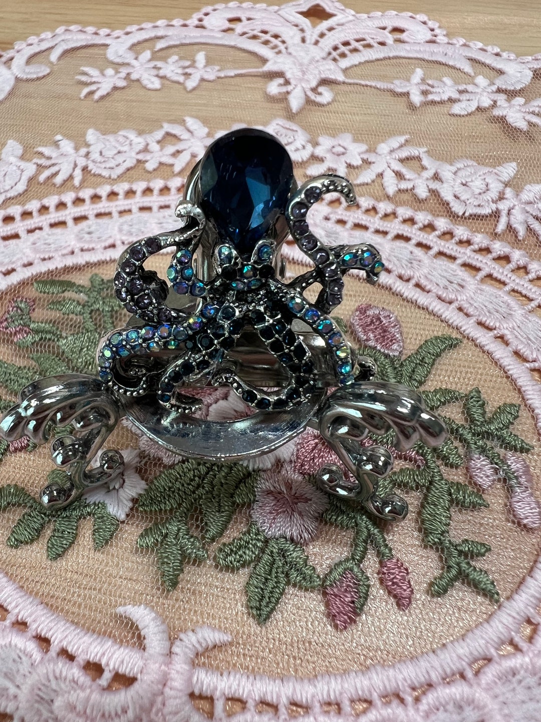 Blue Rhinestone Mini Octopus Clip - Etsy