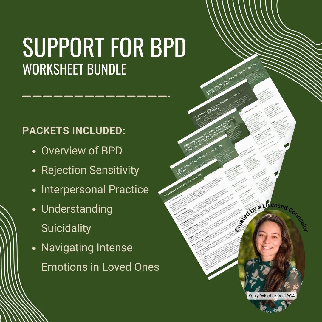 Support for Borderline Personality Disorder: Worksheet Bundle - Etsy