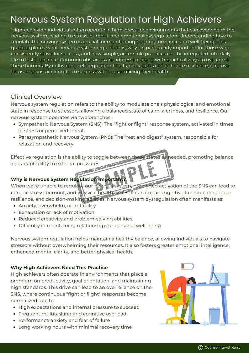 Nervous System Regulation for High Achievers - Etsy