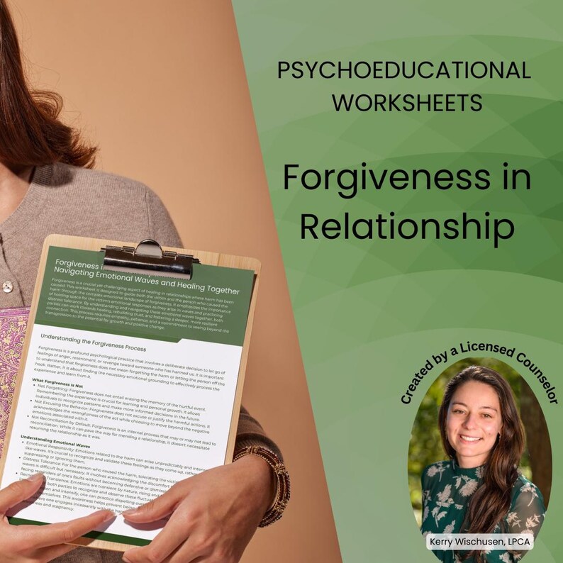 Healing Through Forgiveness Worksheet: A Guide to Emotional Resilience ...