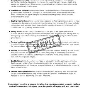 Understanding Your Journey: the Trauma Timeline Worksheet - Etsy
