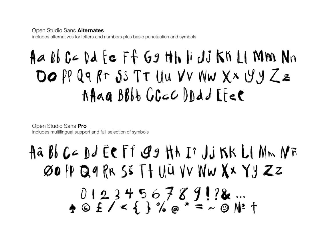 Open Studio Sans - a Handwritten, Dry Brush Display Typeface With ...