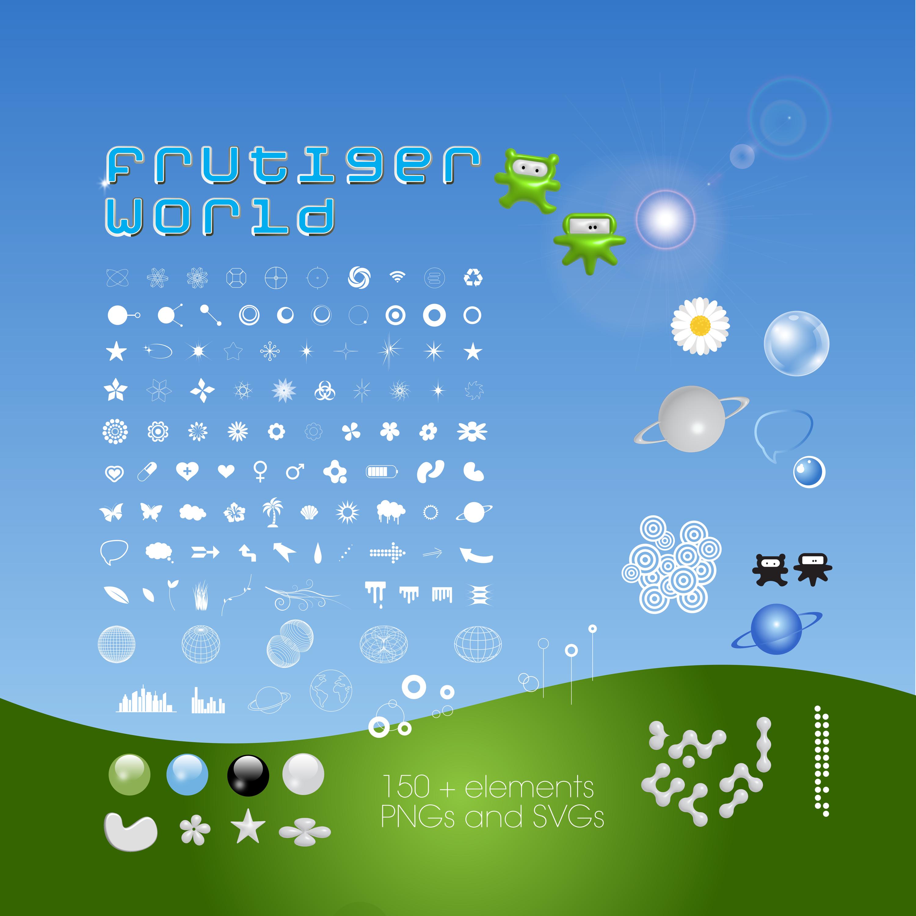 Frutiger Aero Graphics Vector Pack, SVG PNG Files, Y2K Eco Metro, Hi ...