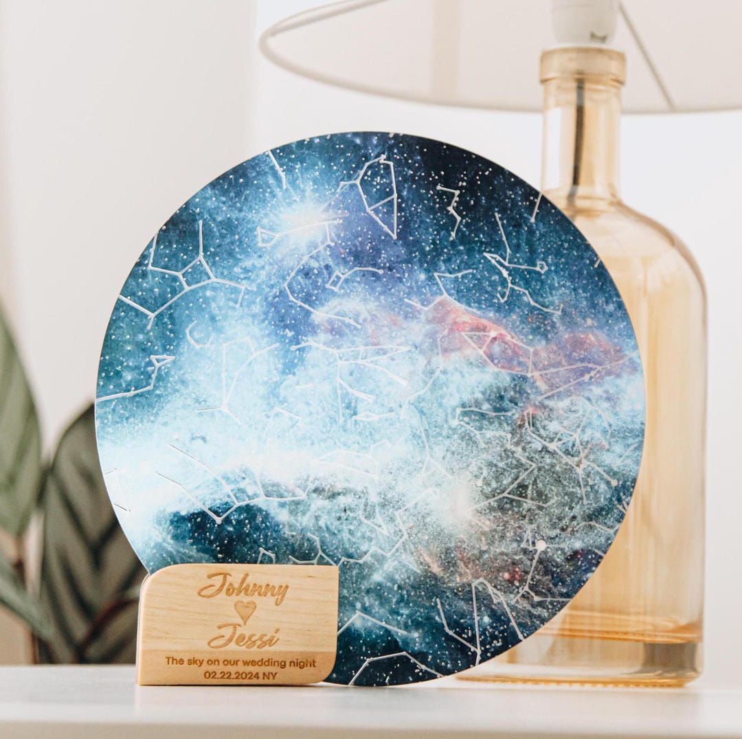 Personalized Constellation Map, Anniversary Gift for Her, Star Map ...