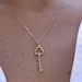 14K Real Solid Gold Key Necklace, Gold Key Charm, Solid Gold Key, 14k ...