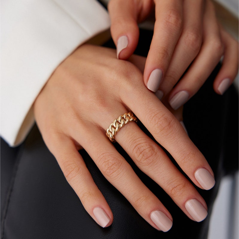 Gold Chain Ring - Etsy