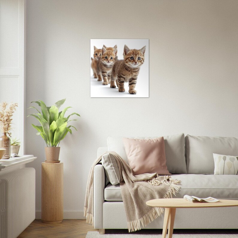 Spotted Light Brown Kittens Poster, Art Print Featuring Cute Beige ...