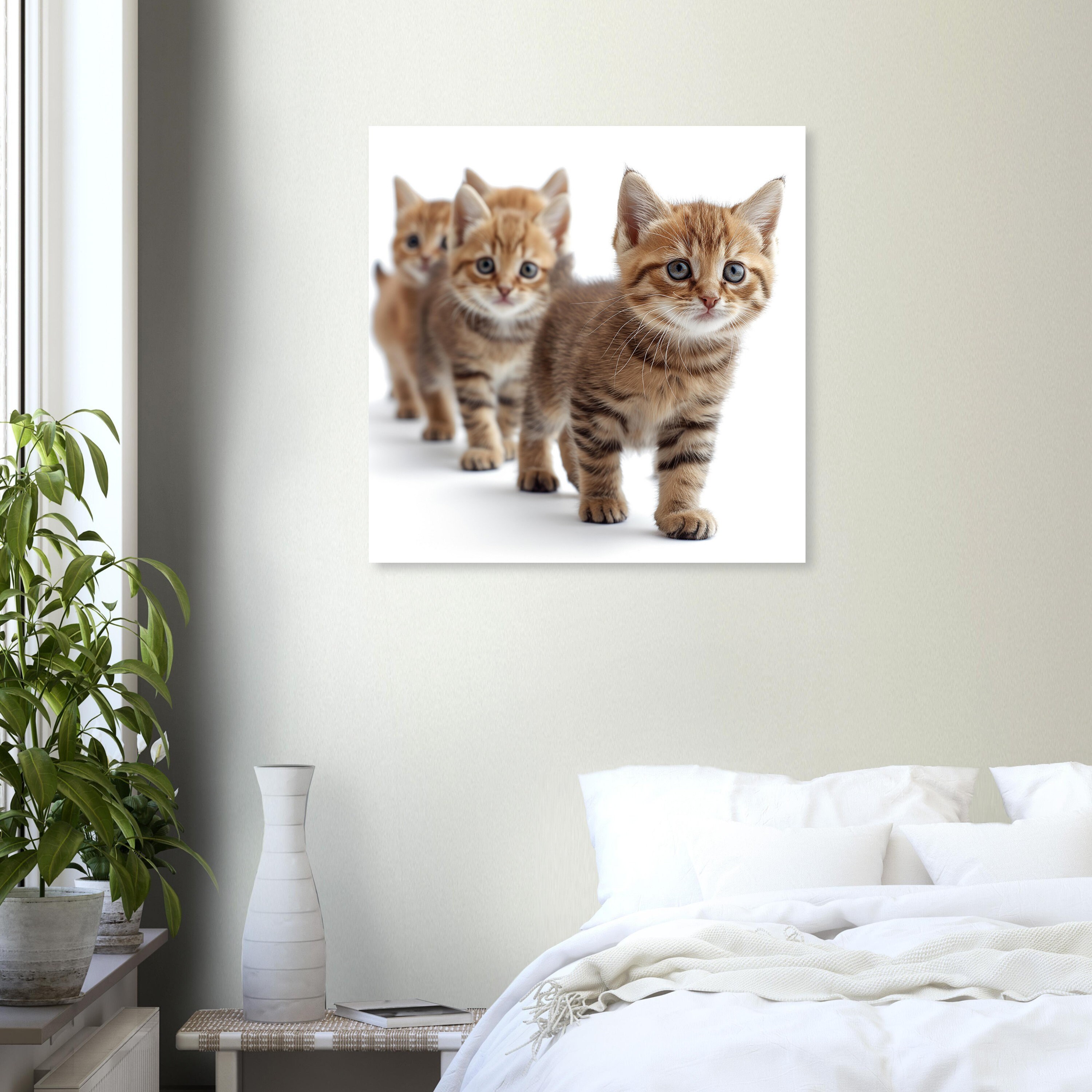 Spotted Light Brown Kittens Poster, Art Print Featuring Cute Beige ...