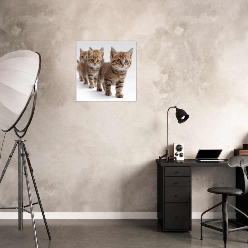 Spotted Light Brown Kittens Poster, Art Print Featuring Cute Beige ...