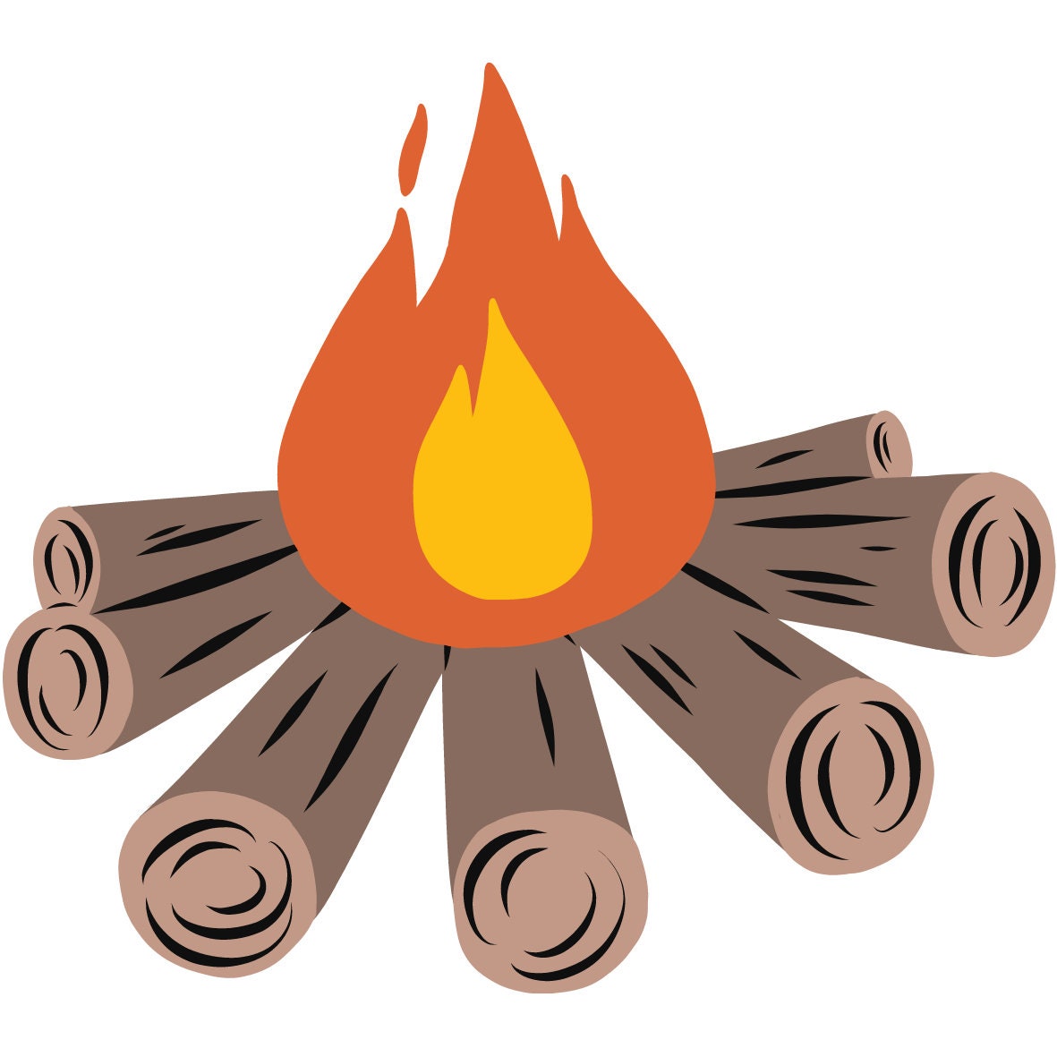 Camp Fire Digital Sticker Template 1 - FIRE PIT - Etsy