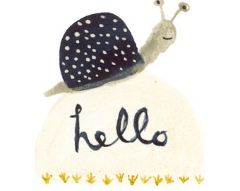 Snail Art Print | Etsy