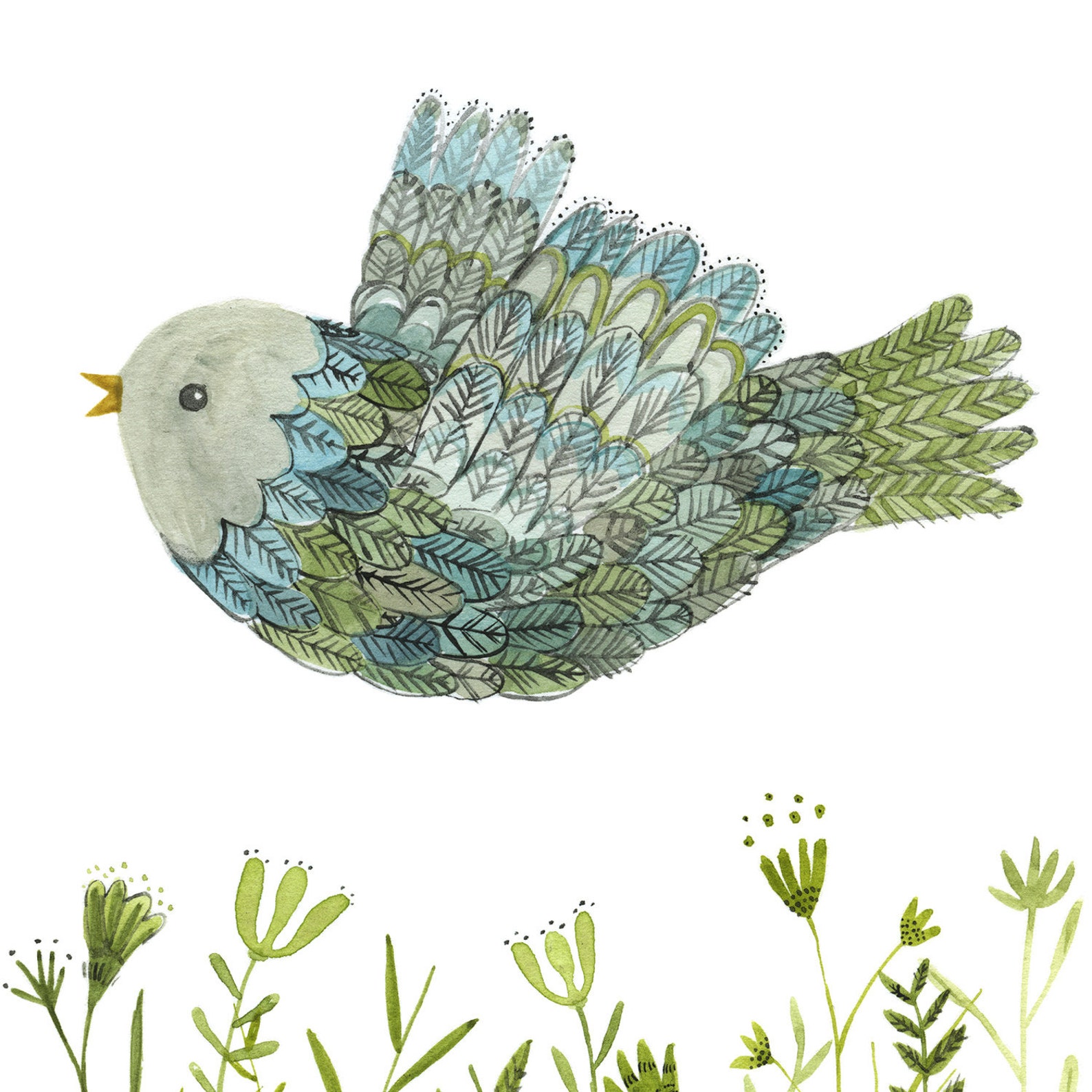 Flying Bird Art Print - Etsy