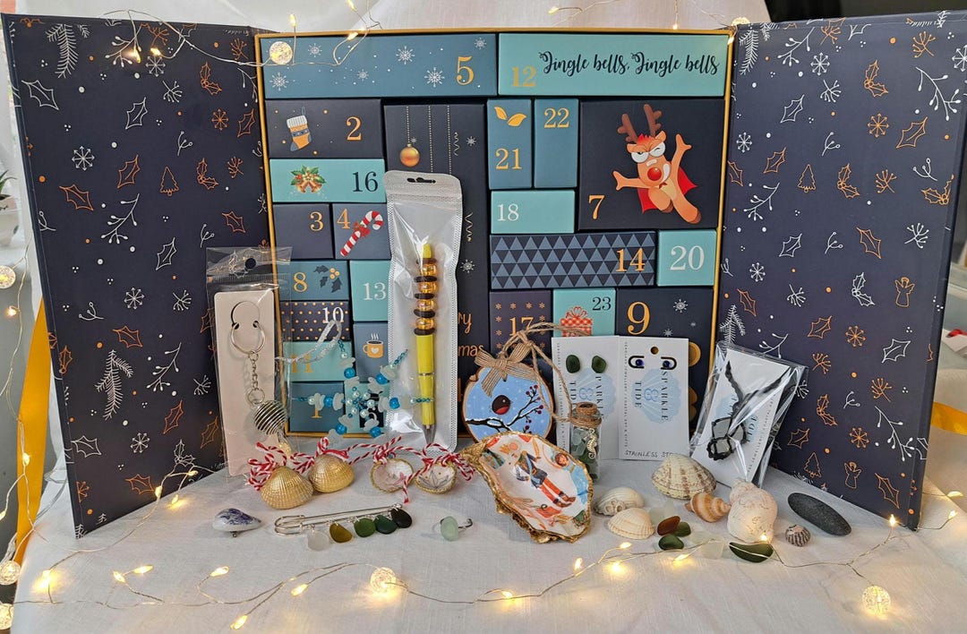 Premium Beachcombing Advent Calendar | 24-day Sea Glass Gifts, Oyster ...