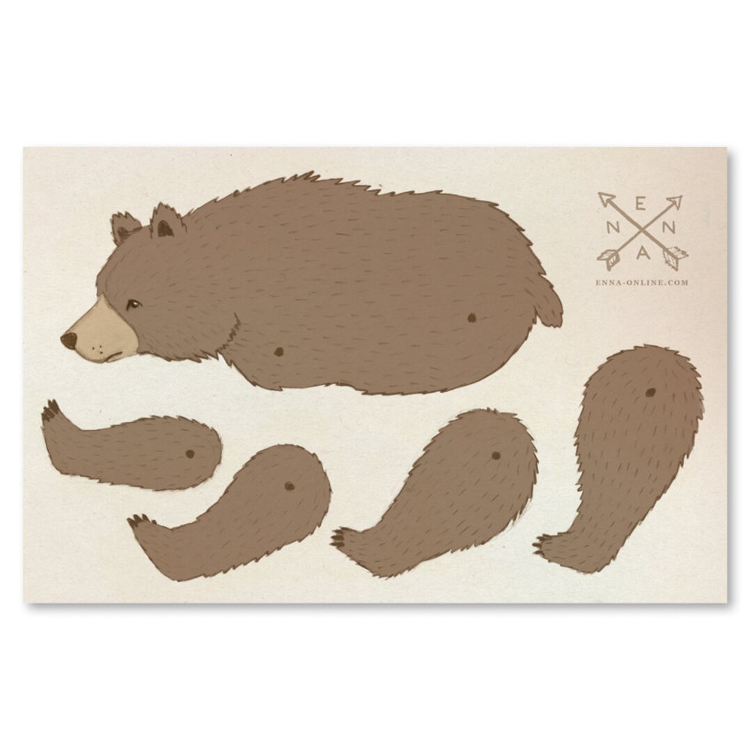 Diy Bear Paper Doll Card by Enna - Etsy