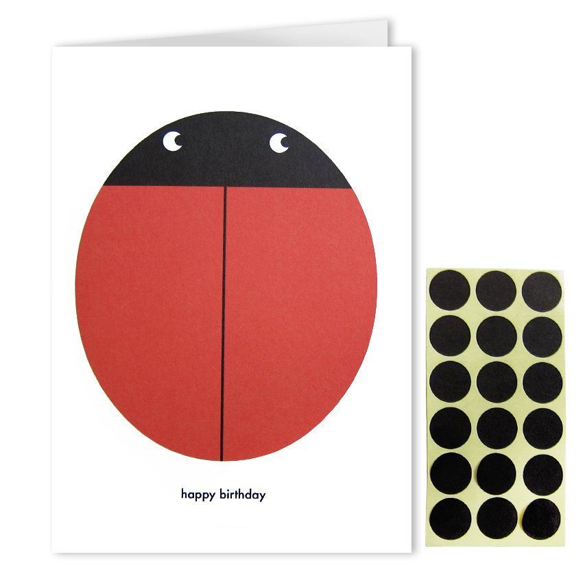 Ladybug Birthday Greeting Card With Stickers - Etsy