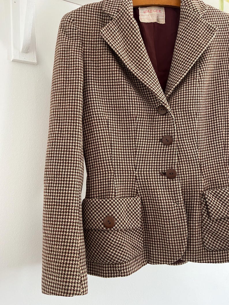 Vintage 1940s Jaeger Houndstooth Tweed Jacket - Etsy