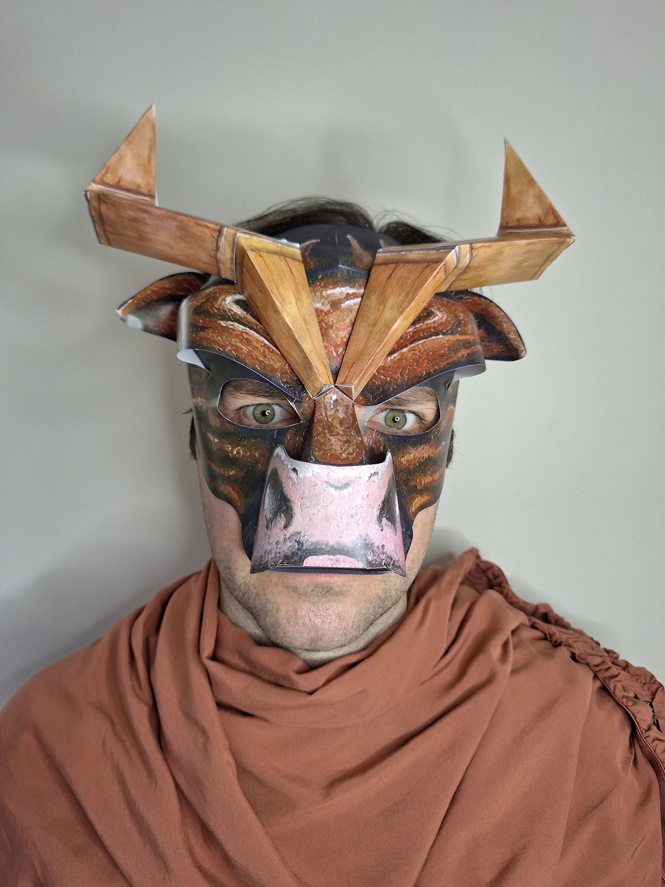 Minotaur Mask DIY Paper Template Pattern. Download Printable PDF ...