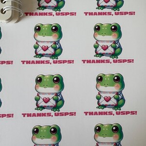 Thanks USPS Happy Mail Stickers | Kawaii Mail Frog Postal Worker ...