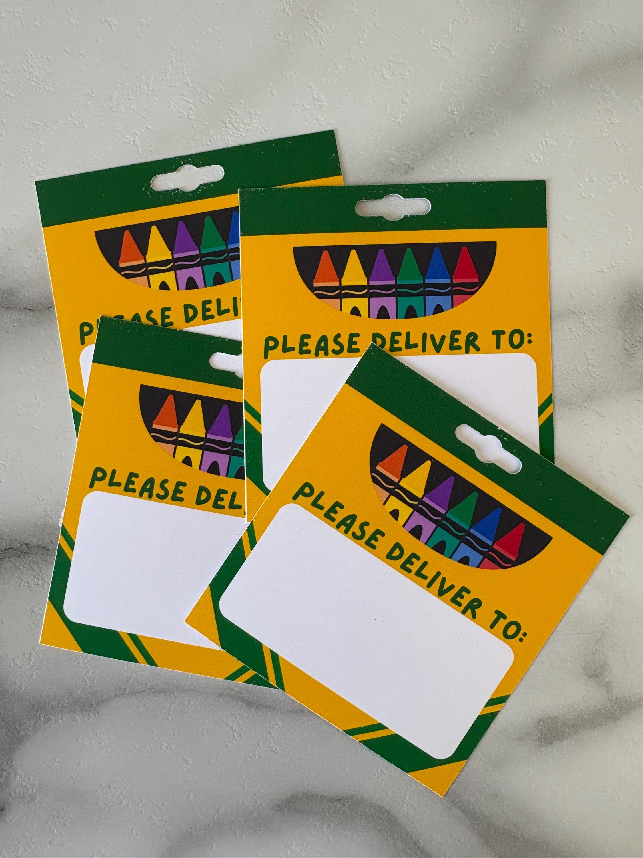 Set of 4 Crayon Box Please Deliver to Labels | 3” Envelope PDT Mailing ...
