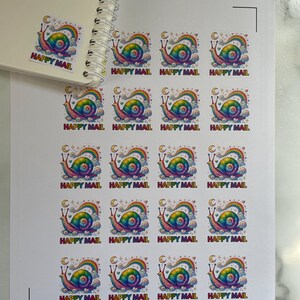 Happy Mail Stickers | Ethereal Rainbow Snail Mail | 1.5” Envelope ...