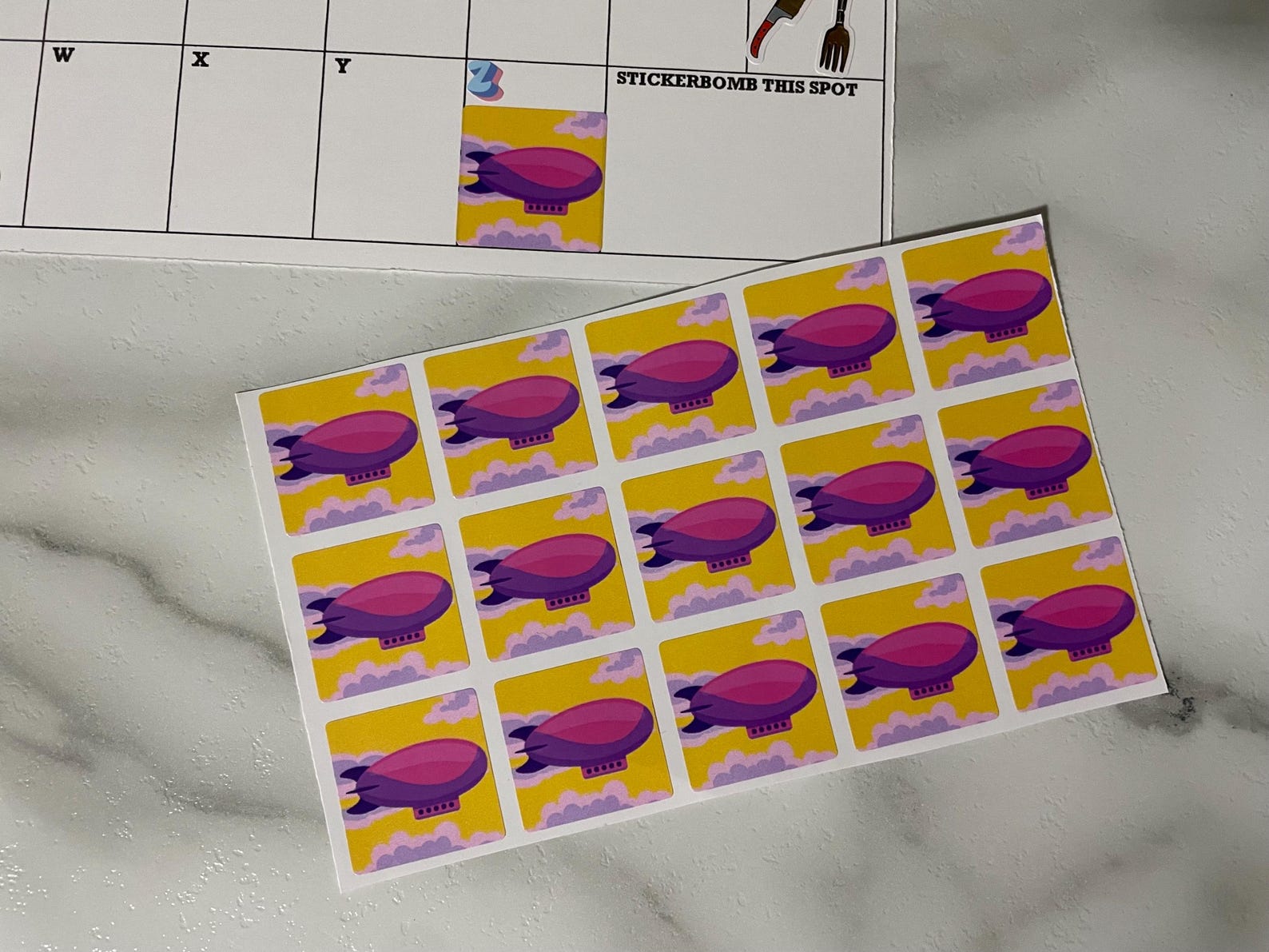 Alphabet Traveling Postcard TPC Stickers Z is for Zeppelin 3x5 Sheet of ...