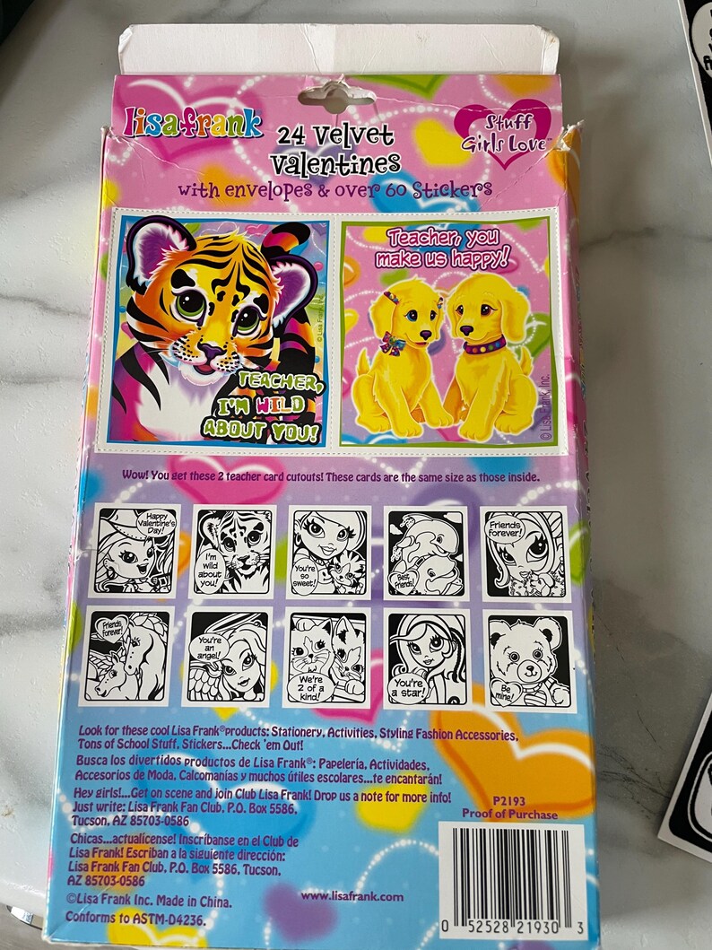 Lisa Frank Vintage Fuzzy Valentines Day Cards & Envelopes Incomplete ...