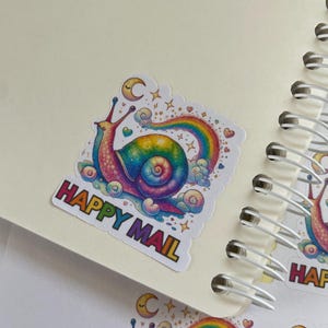 Happy Mail Stickers | Ethereal Rainbow Snail Mail | 1.5” Envelope ...